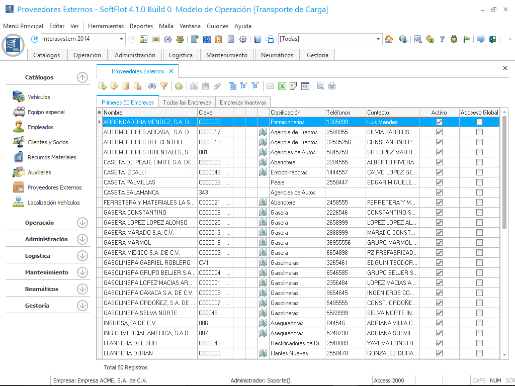 Proveedores Externos